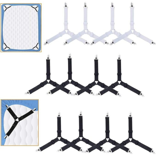 Triangle Clip Sheets, 12 Pcs, Fitted Sheet Holder Straps, Adjustable ...