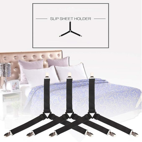 Triangle Clip Sheets, 12 Pcs, Fitted Sheet Holder Straps, Adjustable ...