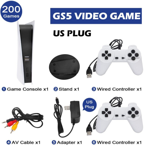 NEW GS5 Game Station 5 Video Game Console With 200 Classic Games 8 Bit ...