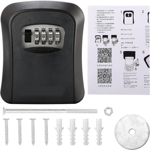 Key Box Lock, Extra Large Combination Key Box, Outdoor Key Safe Wall ...