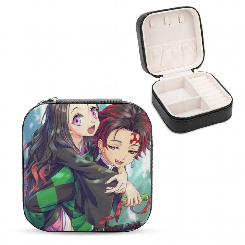 Demon Tanjiro & Nezuko Jewelry Storage Box Portable Leather Necklace ...