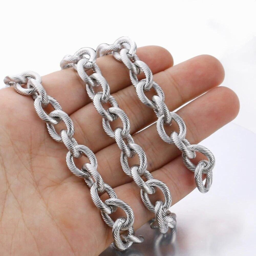 1 Meter Width 12mm Stainless Steel Cable Chain Bulk Heavy Circle Dull ...