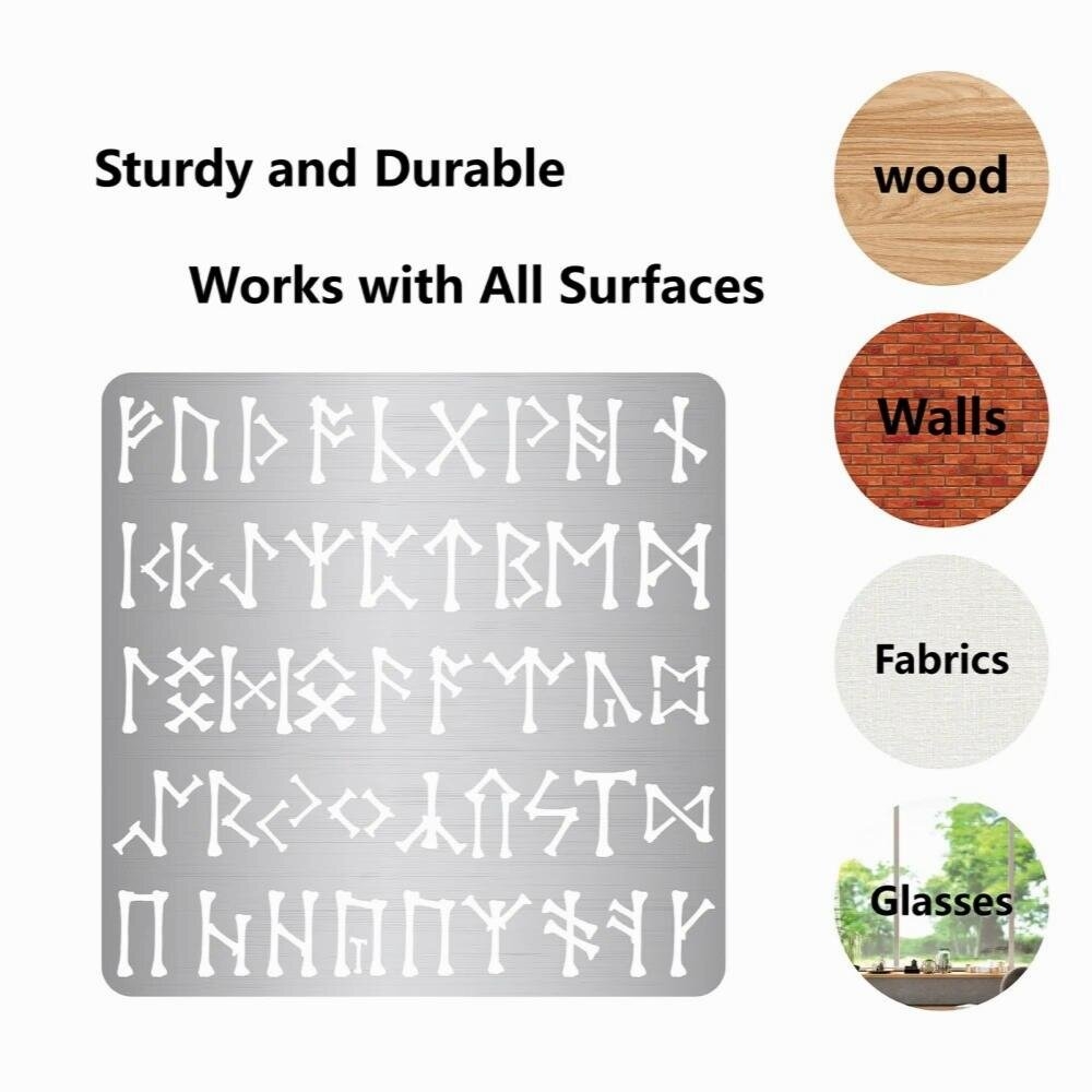 Metal Runes Stencil Ancient Alphabet Elder Futhark Plantillas Template ...