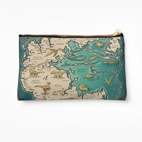 Makeup Bag map of the supercontinent Pangaea Cosmetic Organizer Tyvek ...