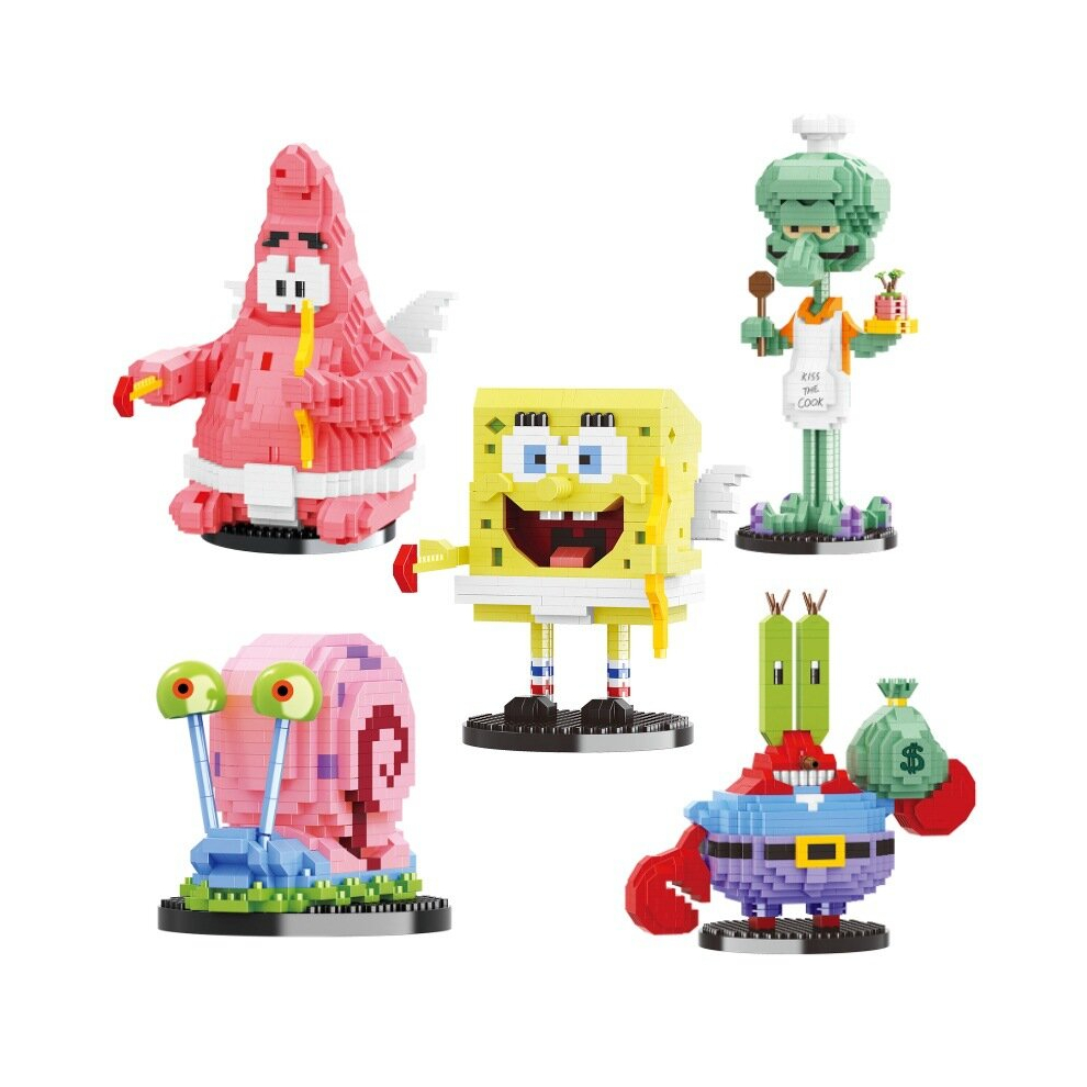 New SpongeBob SquarePants Cartoon Building Blocks Anime Figure Patrick ...