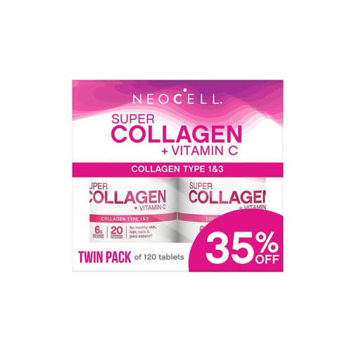 Super Collagen Plus Vitamin C Type 1 And 3 Twin Pack Of 120 Tablets ...