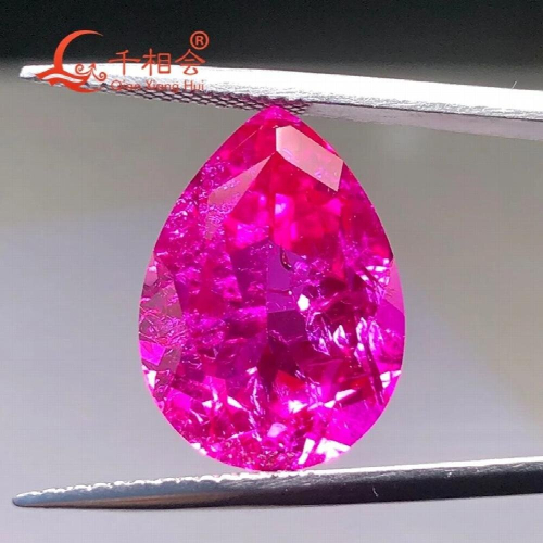 pear shape ruby dark pink artificial ruby natural cut including minor ...