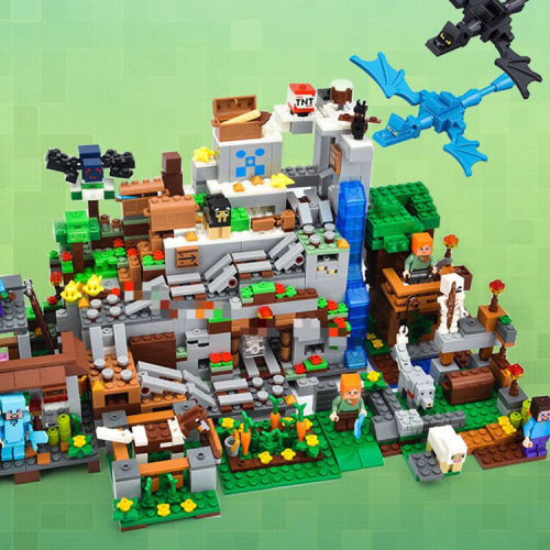 900-teiliges Minecraft Berg- und Höhlen-Baukasten aus Blöcken – ideales ...