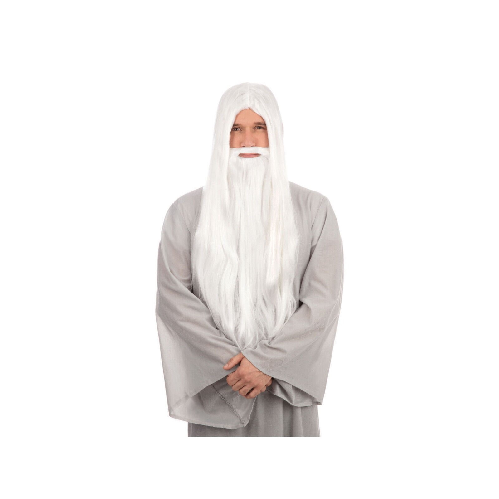 White Christmas Monk Yoga Wizard Gandalf Dumbledore Long Wig Beard ...