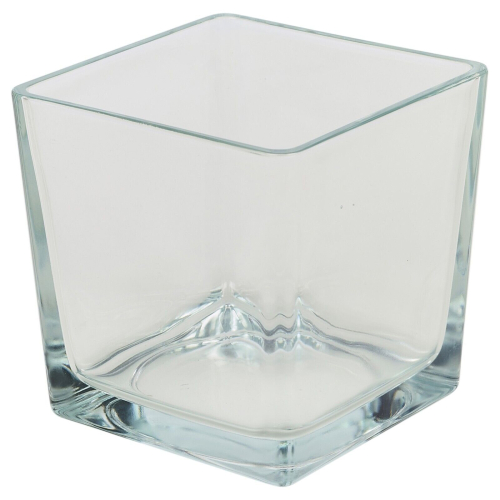 12x12cm Clear Glass Square Table Rose Vase Home Decorative Flower ...