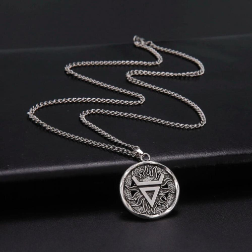 Vintage Silver Veles Symbol Pendant Necklace for Men Volos Weles Slavic ...