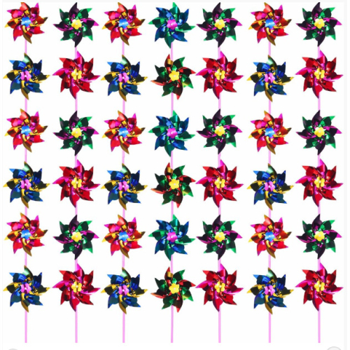 Hestya 50 Pieces Plastic Rainbow Pinwheel, Party Pinwheels DIY Lawn ...