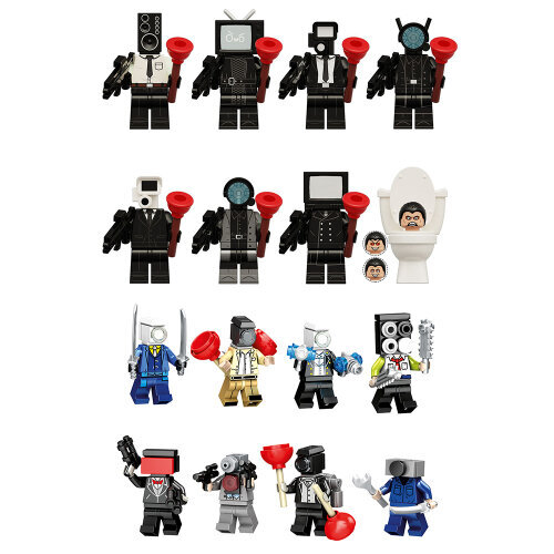 Toilet Skibidi Man Series Audio Man TV Man Monitor Minifigures Fit Lego ...
