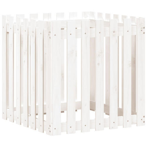 (white pine, 70 x 70 x 70 cm) vidaXL Garden Raised Bed with Fence ...
