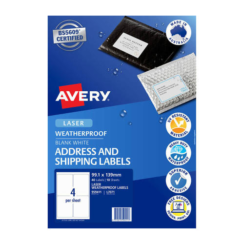 Avery Weatherproof Laser Label (Pack of 40) on OnBuy