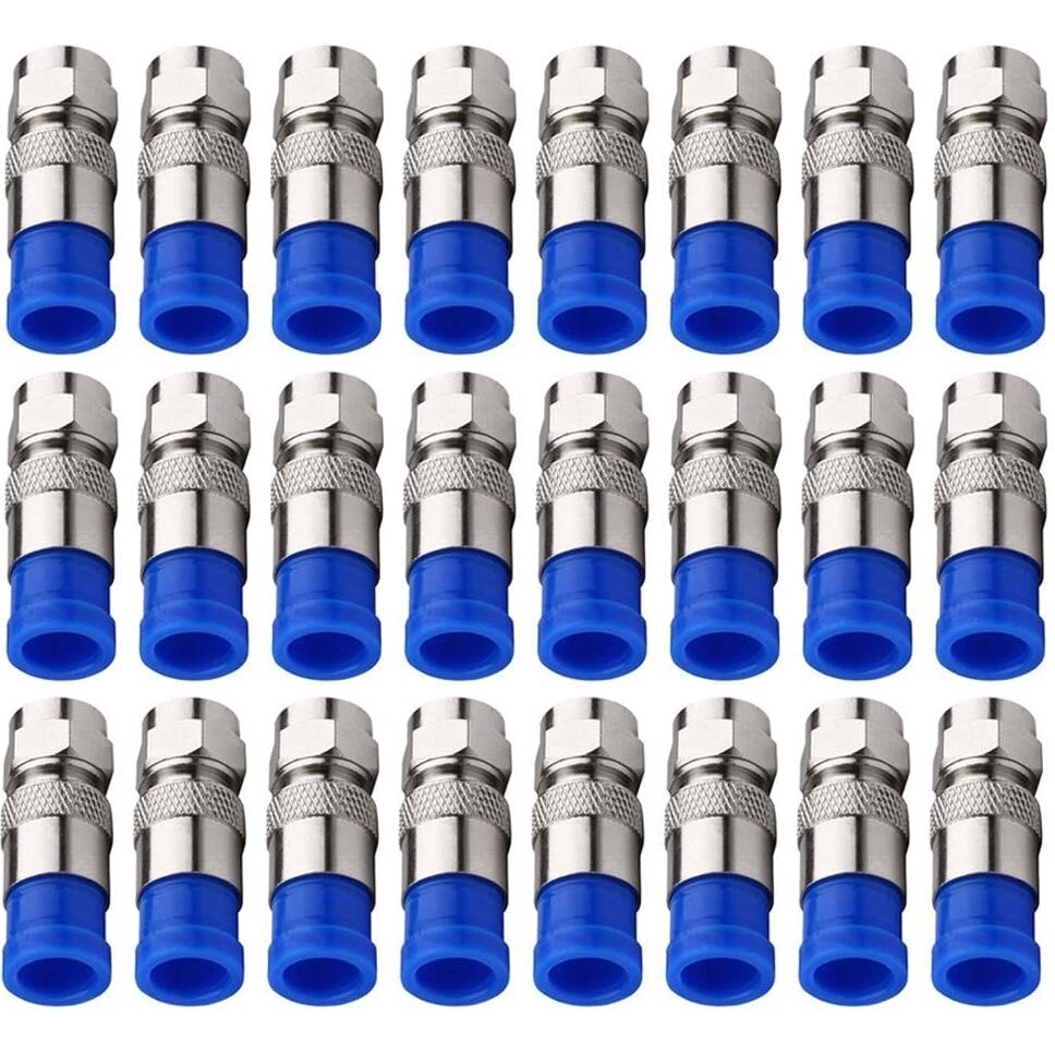 24pcs RG6 F Type Coaxial Compression Connector, Sat F Compression ...