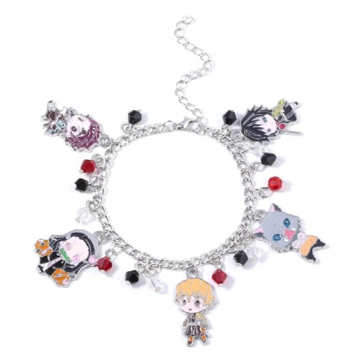 Demon Slayer Charm Bracelet Kamado Nezuko Tanjiro Inosuke Metal Enamel ...