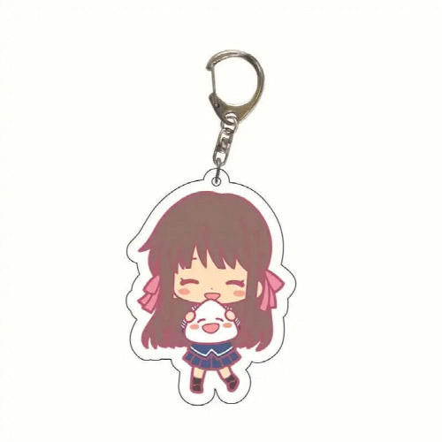 Cartoon Anime Fruits Basket Keychain Double Sided Key Chain Pendant ...