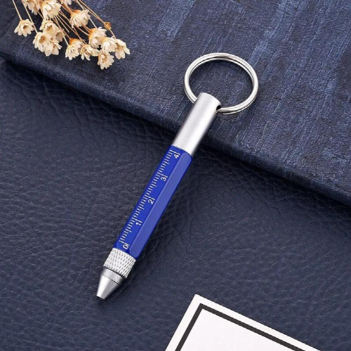 Metal Measurement Keychain Portable Mini Drawing Handwriting Screwdriver Key Chain Multi ...