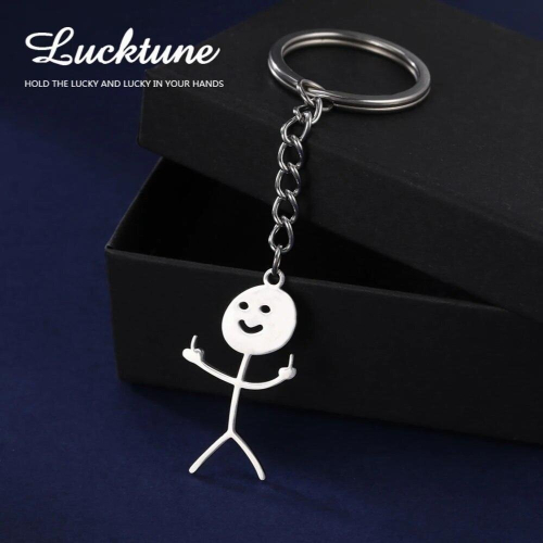 Lucktune Funny Doodle Graffiti Keychain Stainless Steel Y2k Middle ...