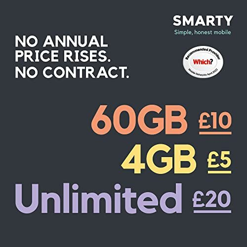 SMARTY 5G DATA ONLY SIM CARD, Superfast 5G at No Extra Cost, Pay when ...
