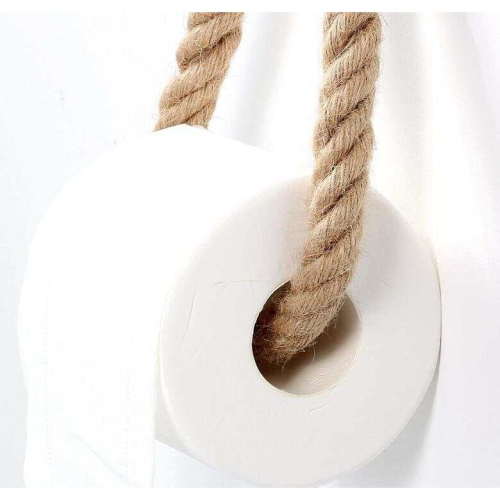 Self Adhesive Chunky Rope Toilet Roll Holder, Shabby Chic Loo Paper ...