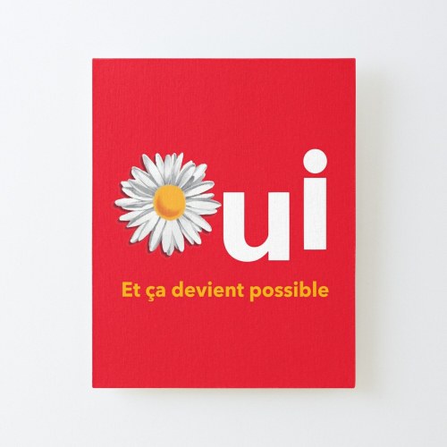 Canvas Print Only Oui Quebec Referendum 1995 red poster sticker with ...