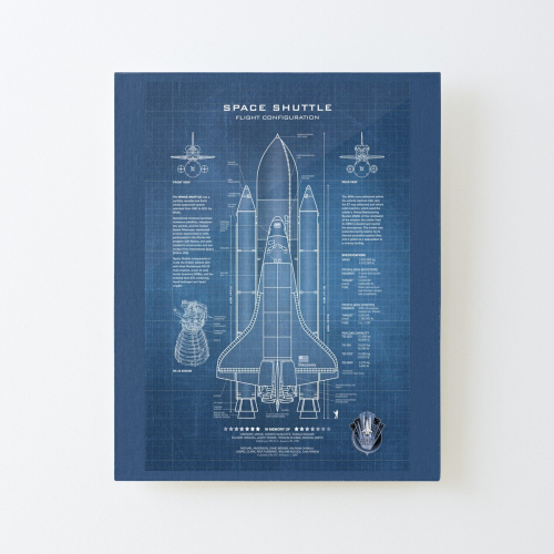 Canvas Print Only NASA Space Shuttle Blueprint in High Resolution ...