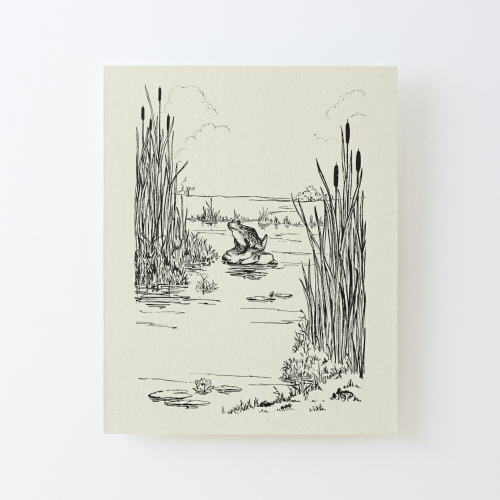 Canvas Print Only Cute Vintage Cottagecore Aesthetic Frog Sitting by ...