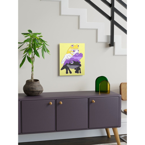 Canvas Print Only Nonbinary Pride Frog Stack Poster Wall Art Room Decor ...