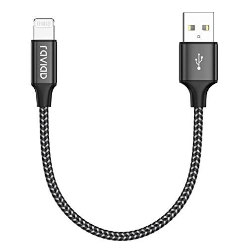 RAVIAD iPhone Cable Short [1FT/30CM, MFi Certified] Nylon Braided ...