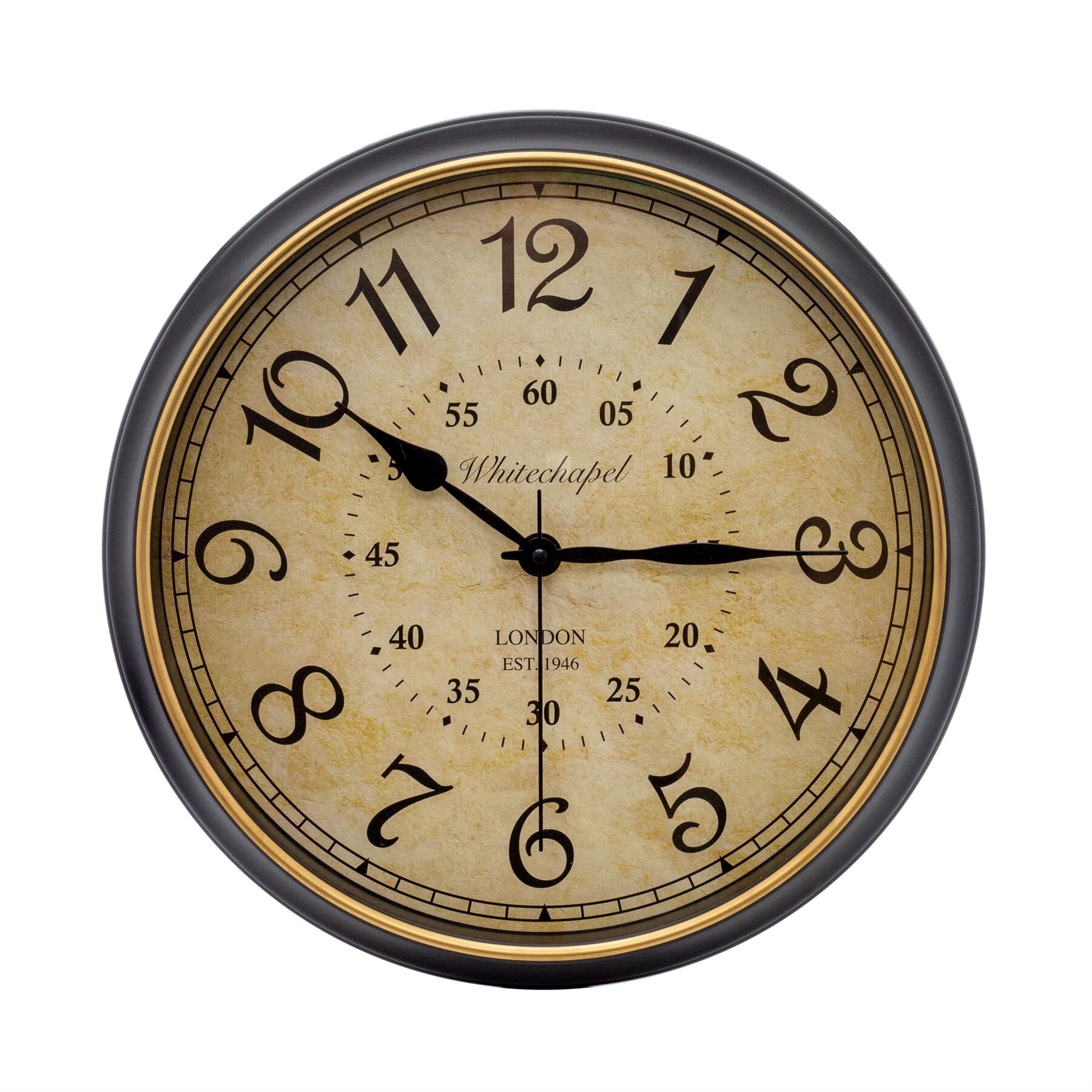 34cm Vintage Style Wall Clock | London Whitechapel Antique Effect Wall ...