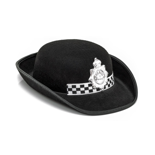 Adult Police Woman Hat | Fancy Dress Wpc Police Hat With Checked Band ...