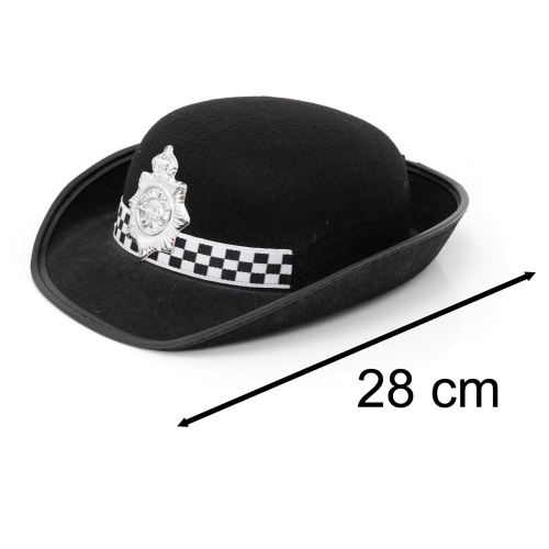 Adult Police Woman Hat | Fancy Dress Wpc Police Hat With Checked Band ...