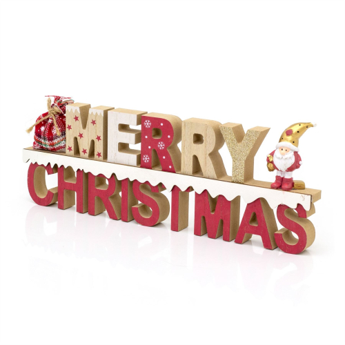 Freestanding Wooden Merry Christmas Sign | Wood Merry Christmas Word ...