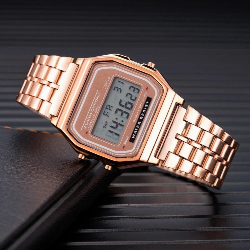 Retro Digital LED Watch For Men Multifunction Alarm Electronic Clock ...