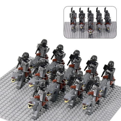 (Blue) Medieval Figures Orc Soldiers Raider Vargr Wolf Elephant Mount ...