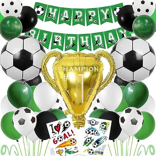 Football Birthday Decorations, Football Green Birthday Balloon Arch Kit ...