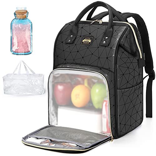 Lekesky Lunch Backpack, Rucksack for Women Men,15.6" Laptop Backpack PU ...