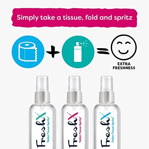 FreshX Toilet Paper Spray Pack of 3 x 50ml Bottles | Coconut, Aloe Vera & Unfragranced | Tissue ...