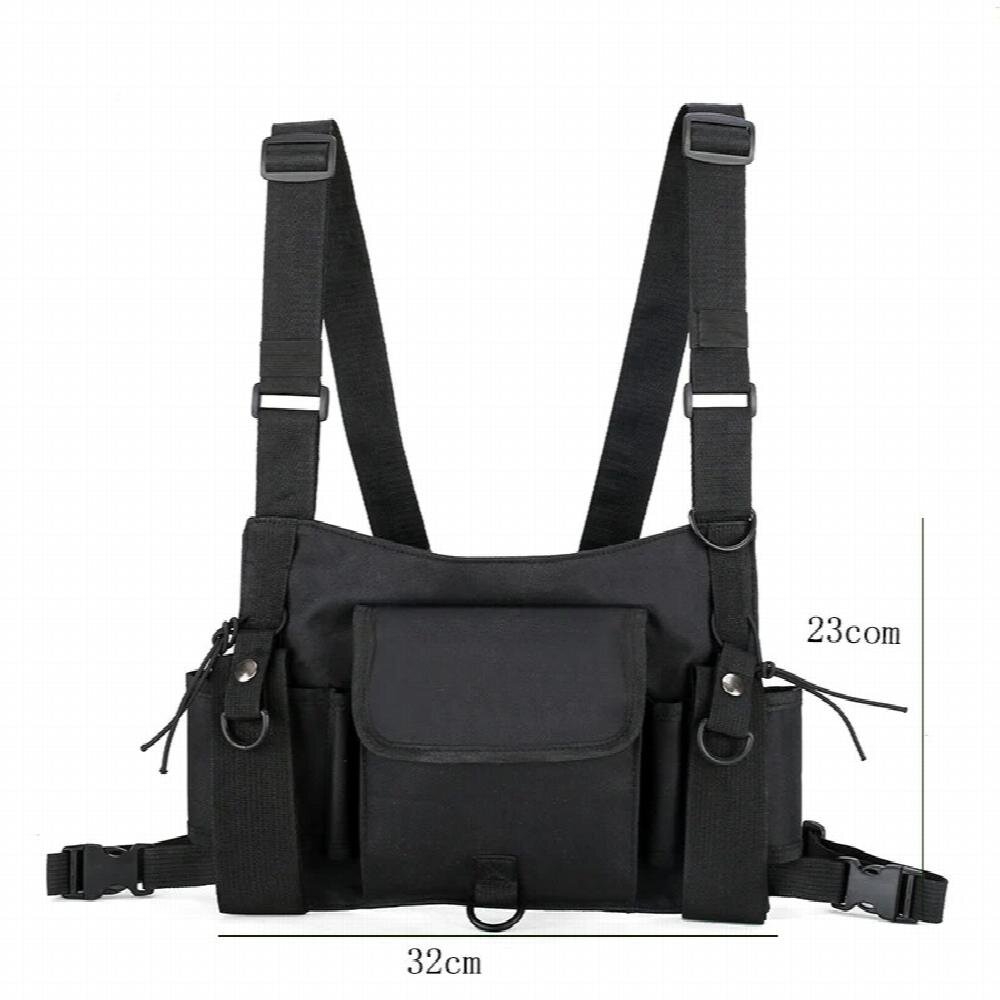 Tactical Bag Men Nylon Chest Rig Bag Hip Hop Streetwear Functional Boy ...