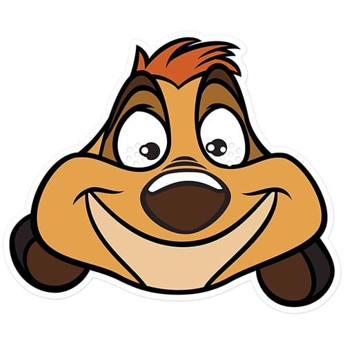 Timon Disney Lion King Cardboard Face Mask on OnBuy