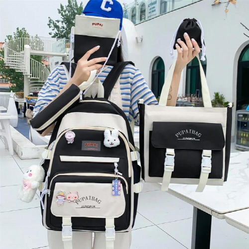 primary school students five-piece bag academic school bags for boys ...