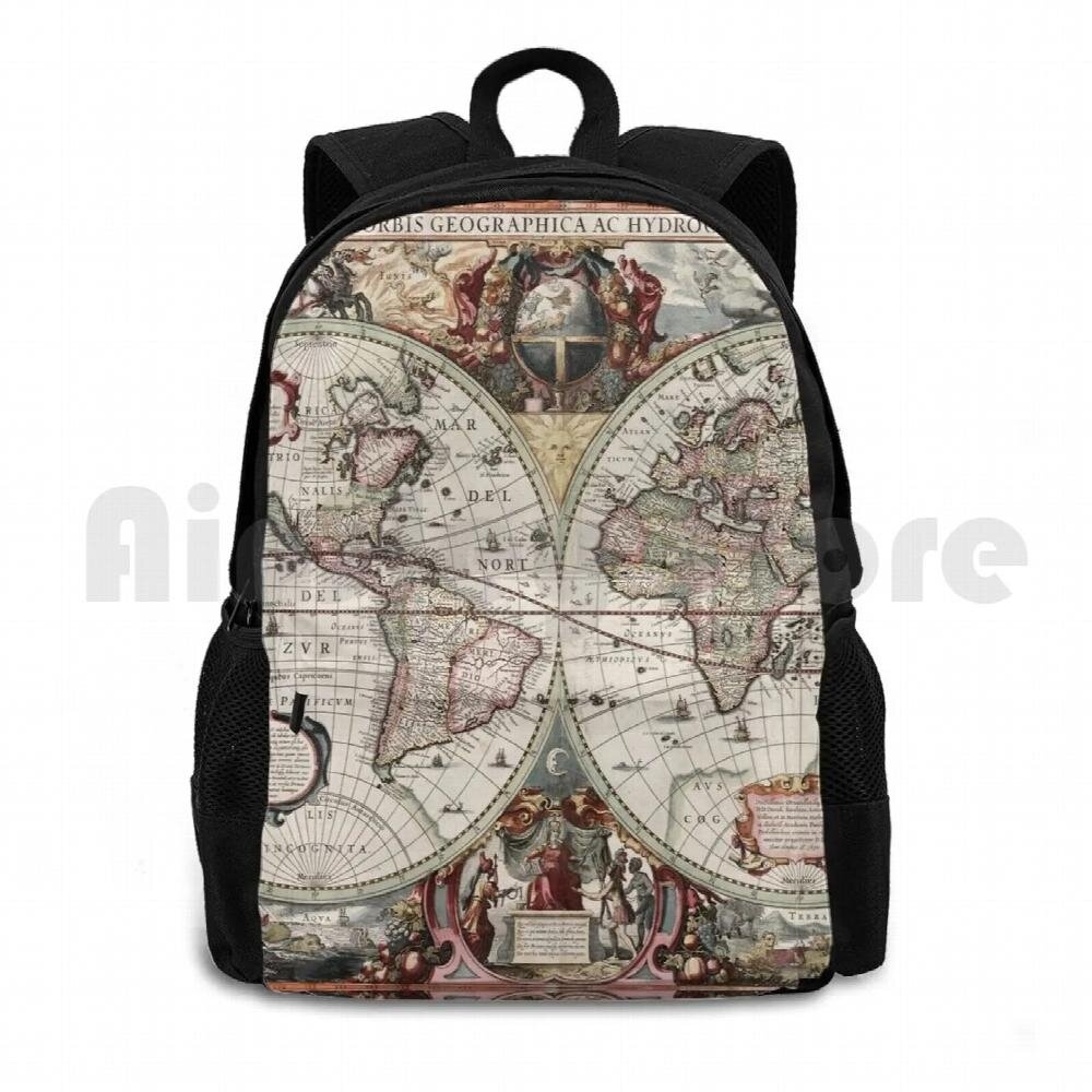 Vintage Maps Of The World. Geographic And Hydrographic Map Of The Whole ...