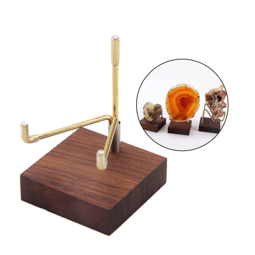 2 Pcs Walnut Display d Trident Display Holder For Geodes Mineral Agate ...