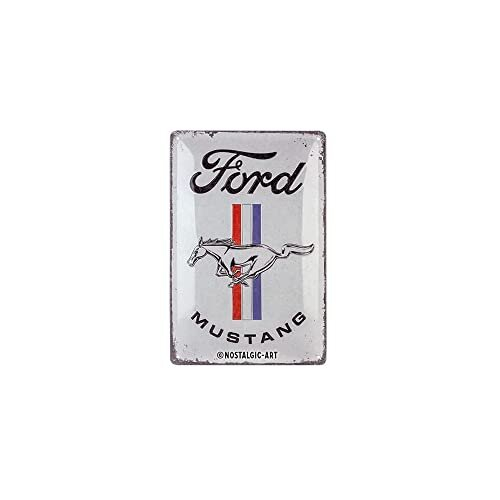 Nostalgic-Art Ford Mustang Retro Tin Sign - Horse & Stripes Logo - Gift ...