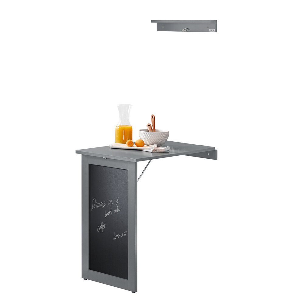 SoBuy FWT20-HG, Wall-mounted Drop-leaf Table with Memo Board, Grey on OnBuy