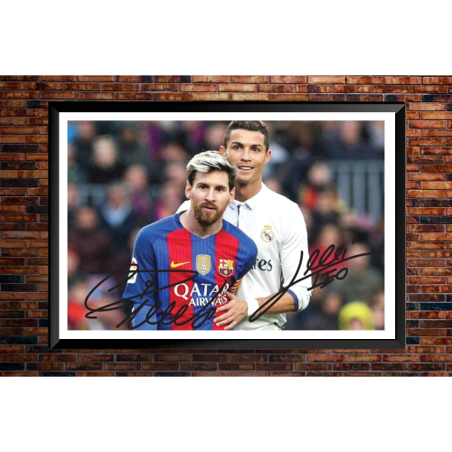 Lionel Messi & Cristiano Ronaldo Signed Autograph A4 A3 A2 A1 Poster ...