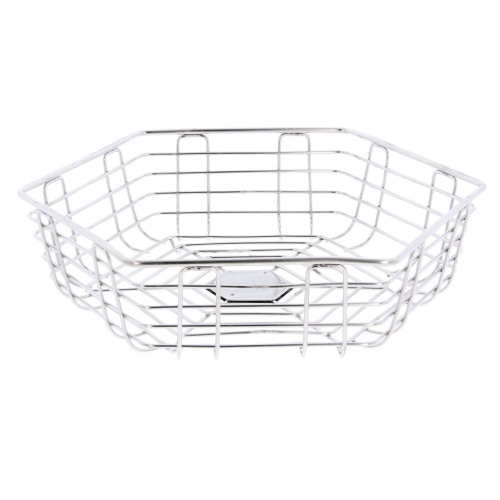 (Hexagonal - 30cm x 26cm x 7cm) Bread Basket Metal Bread Rolls Serving ...