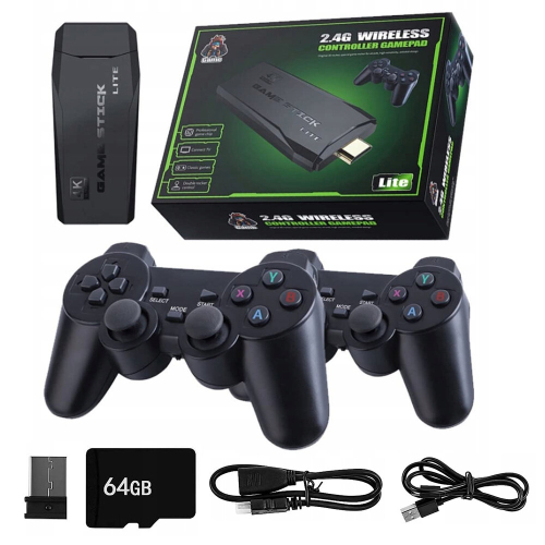 4K Wireless Game Console 20000+ Built-in Games + 2 Wireless Controller ...